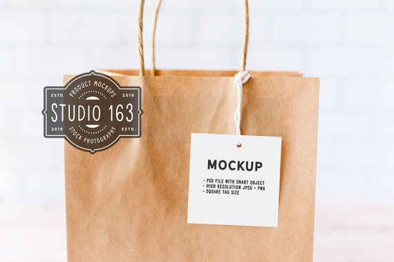 Square Gift Tag Mockup Favor Tag Mockup Wedding Tag Mockup | Etsy