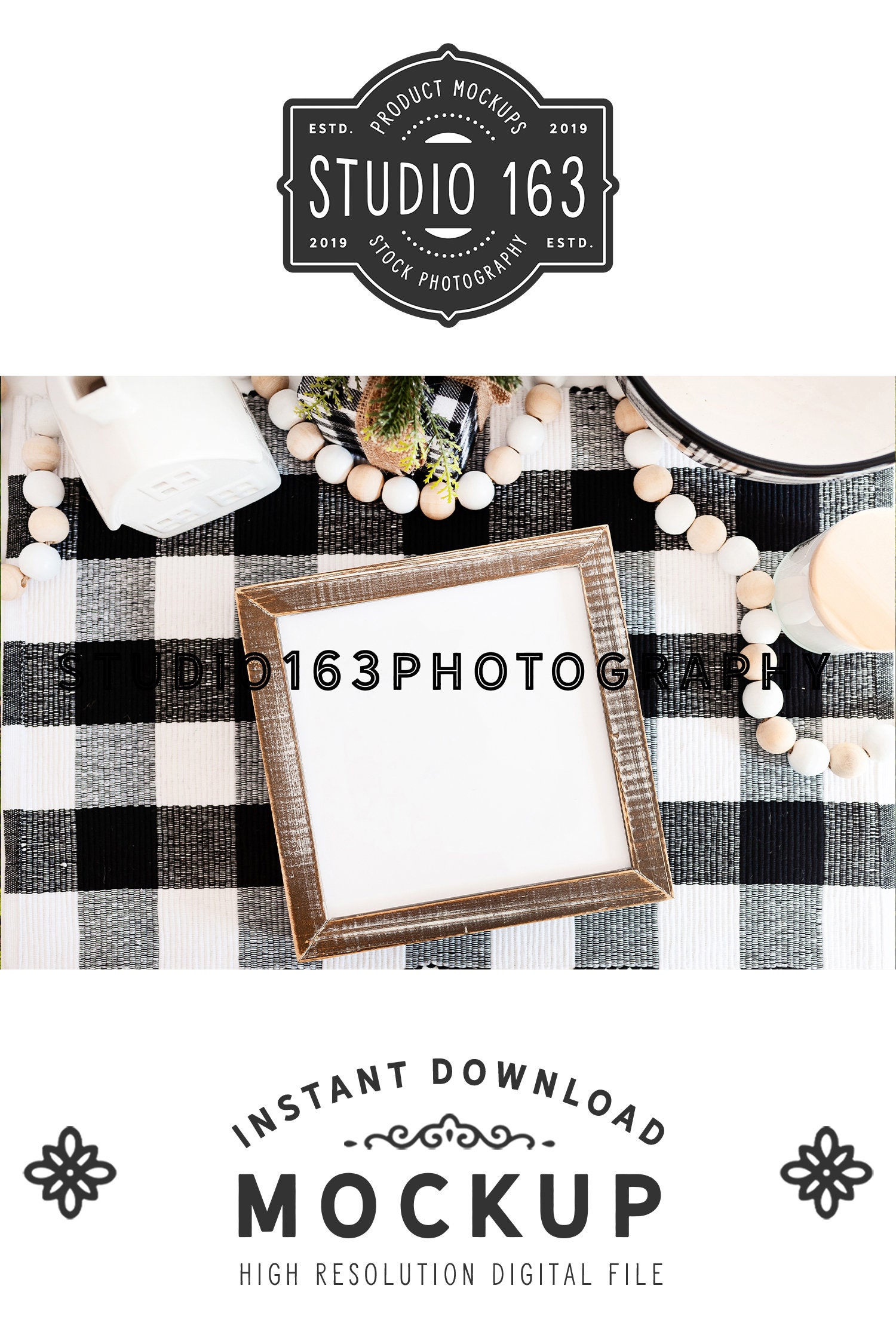 Wood 6x6 Sign Mockup Wood Frame Mockup Blank Wood Sign | Etsy