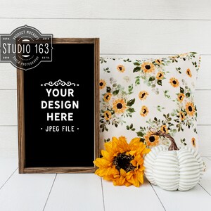 Fall Mockup 9x15 Wood Sign Mockup Chalkboard Sign Farmhouse Sign Blank ...