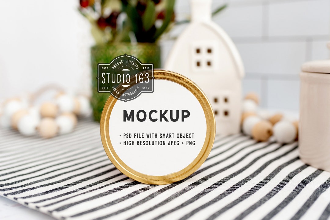 Round Label Mockup, Candle Label Mockup, Jar Label Mockup, Styled Stock ...