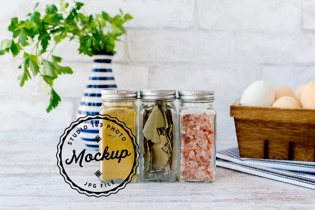 Food Canister Mockup | Pantry Label Mockup | Kitchen Mockup | Glass Jar ...