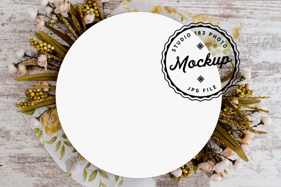 Round Blank Farmhouse Sign Wood Sign Mockup Blank Door | Etsy