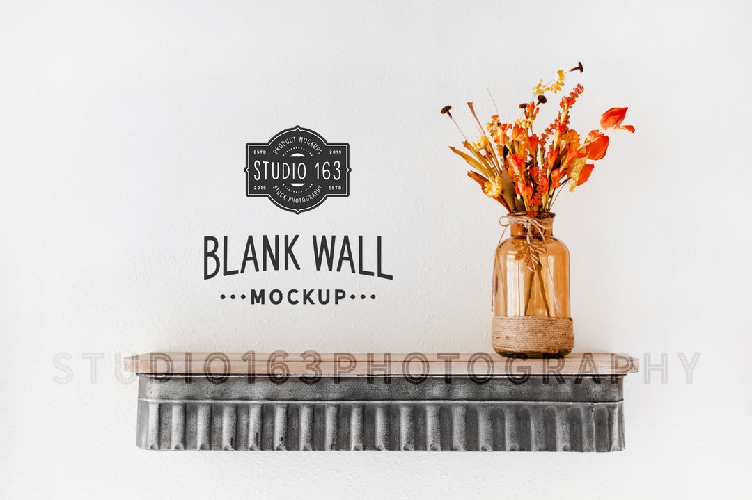 Fall Blank Wall Mockup | Shelf Mockup | Industrial Mockup | Autumn ...