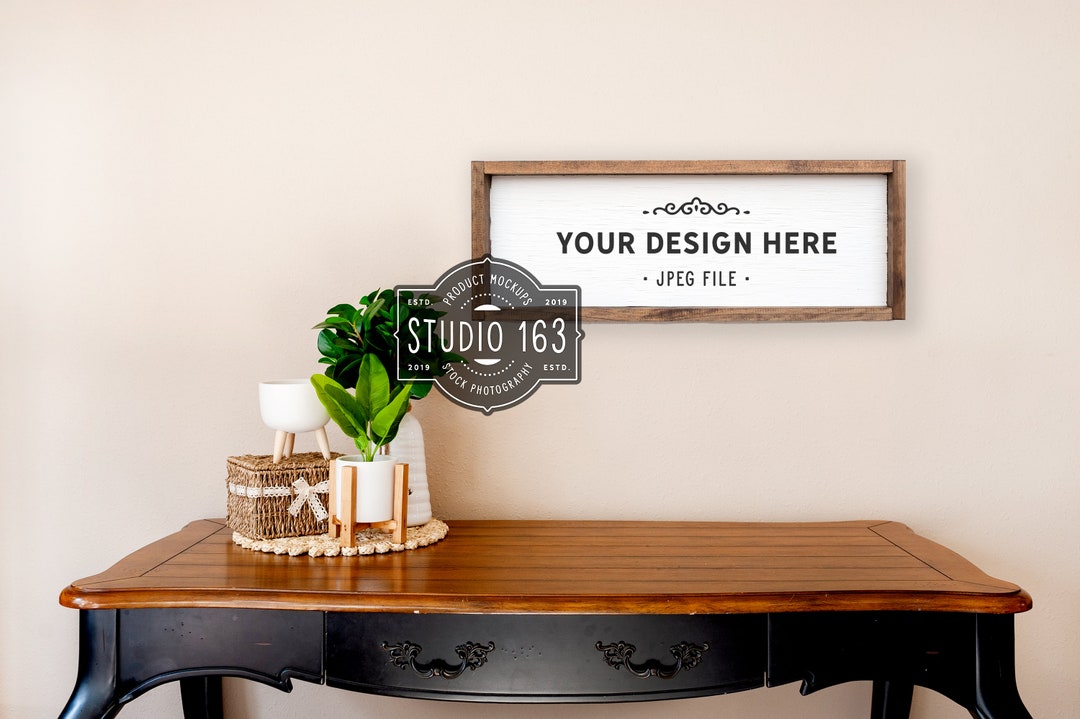 8x24 Sign Mockup, Wood Farmhouse Sign, Blank Wood Sign, Wood Frame ...