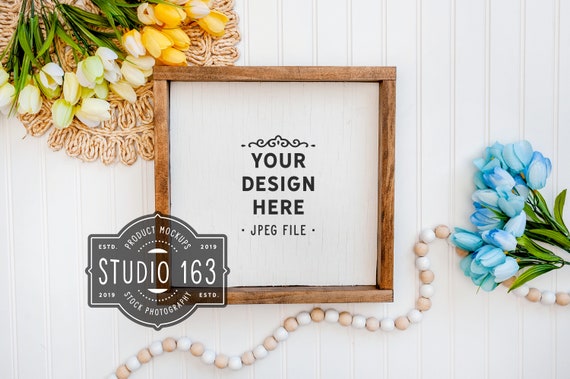 12x12 Wood Sign Mockup Farmhouse Sign Rustic Blank Wood | Etsy