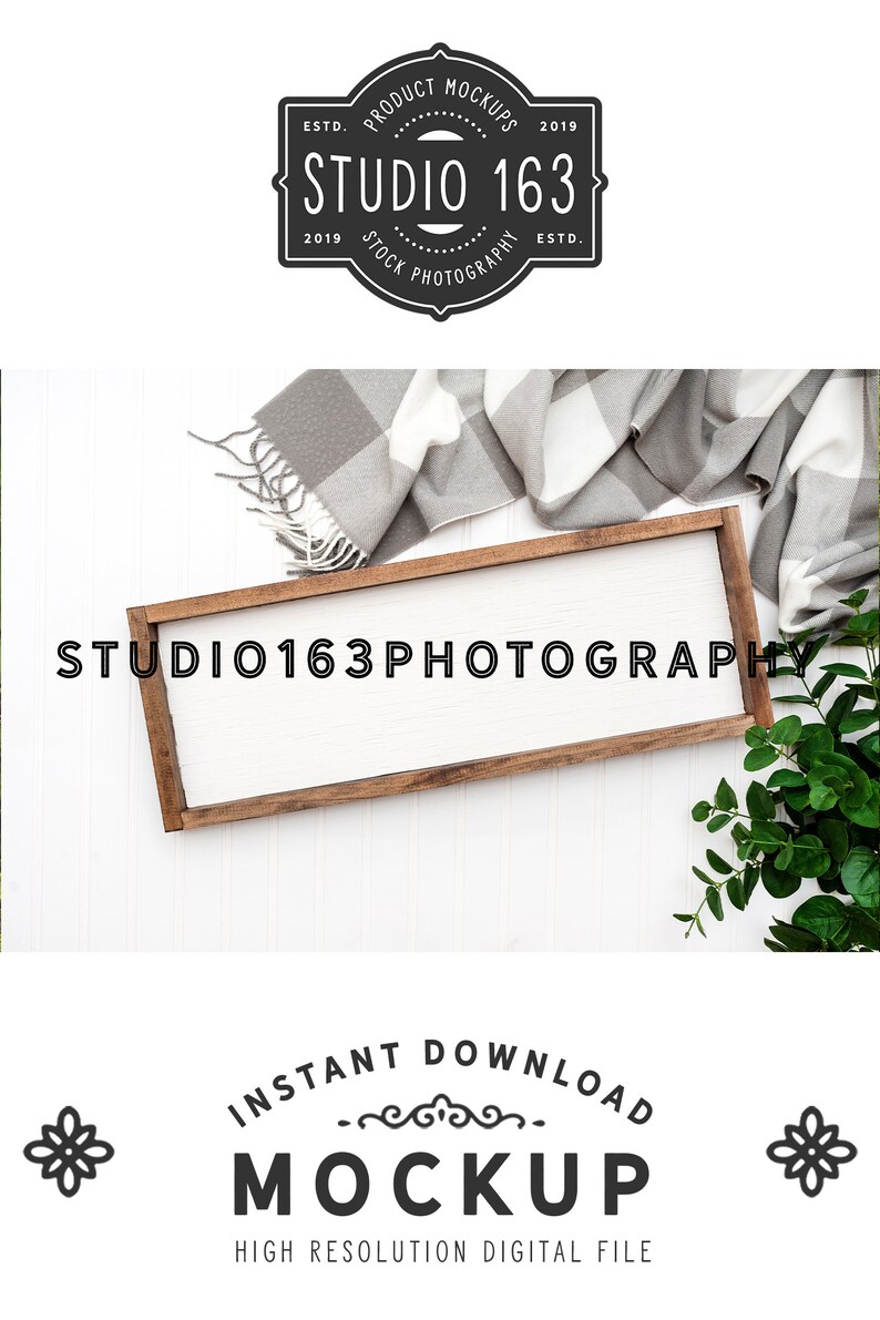 8x24 Wood Sign Mockup, Blank Wood Sign, Farmhouse Style Sign Mockup ...