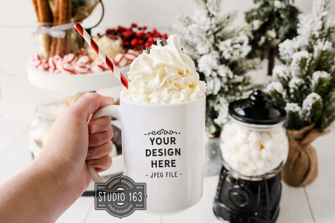 Mug Mockup | Hot Cocoa Mug Mockup | Christmas Mockup | 15 Oz White ...