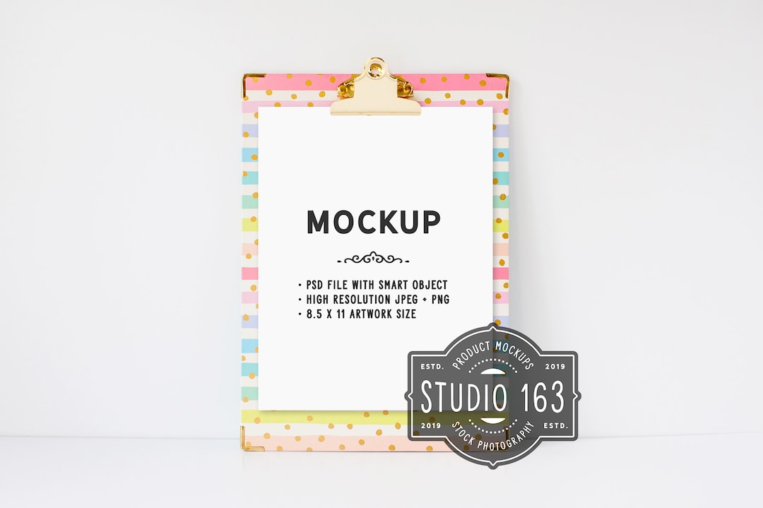 Clipboard Mockup, Paper Planner Mockup, Page Mockup, Styled Photography ...