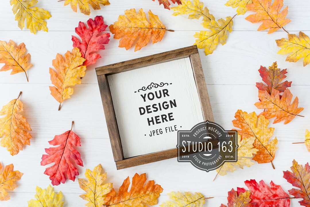 Fall Mockup 8x8 Farmhouse Sign Mockup Wood Sign Mockup Wood Frame ...