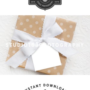 Square Gift Tag Mockup, Favor Bag Sticker Label Mockup, Brown Paper ...