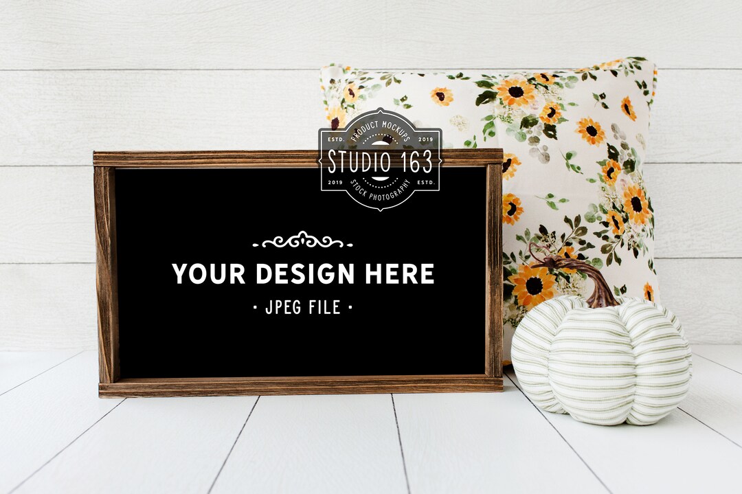 Fall Mockup 9x15 Wood Sign Mockup Chalkboard Sign Farmhouse Sign Blank ...