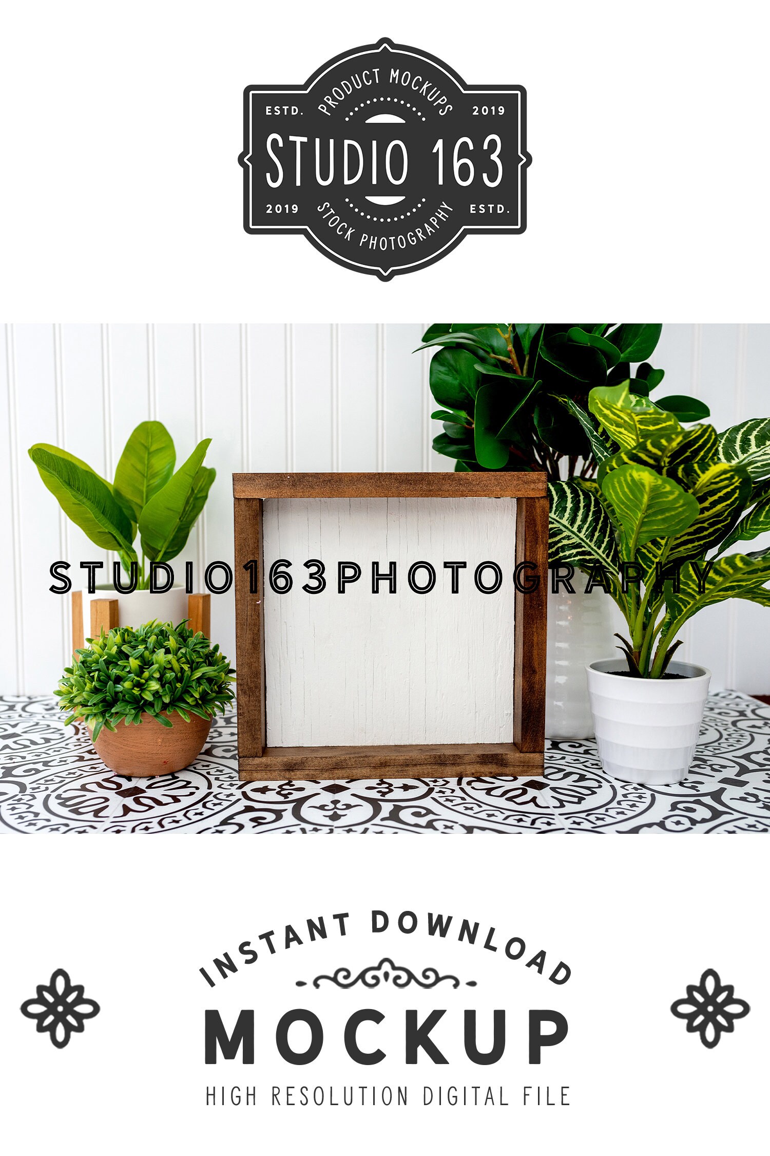 8x8 Wood Sign Mockup Blank Wood Sign Wood Frame Vintage | Etsy