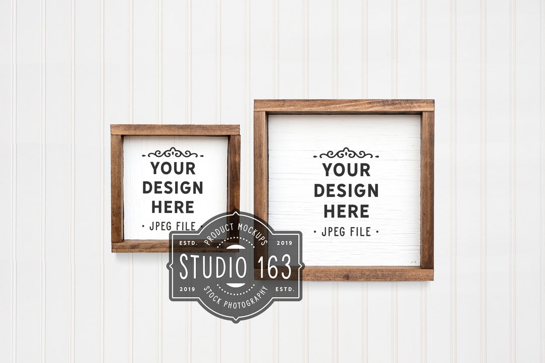 Wood Sign Mockup Set, 6x6, 10x10, Farmhouse Sign Mockup, Blank Wood ...