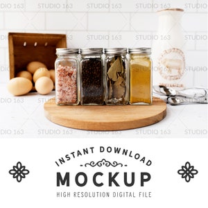 Spice Jar Label Mockup | Kitchen Mockup | Pantry Label Mockup | JPEG ...