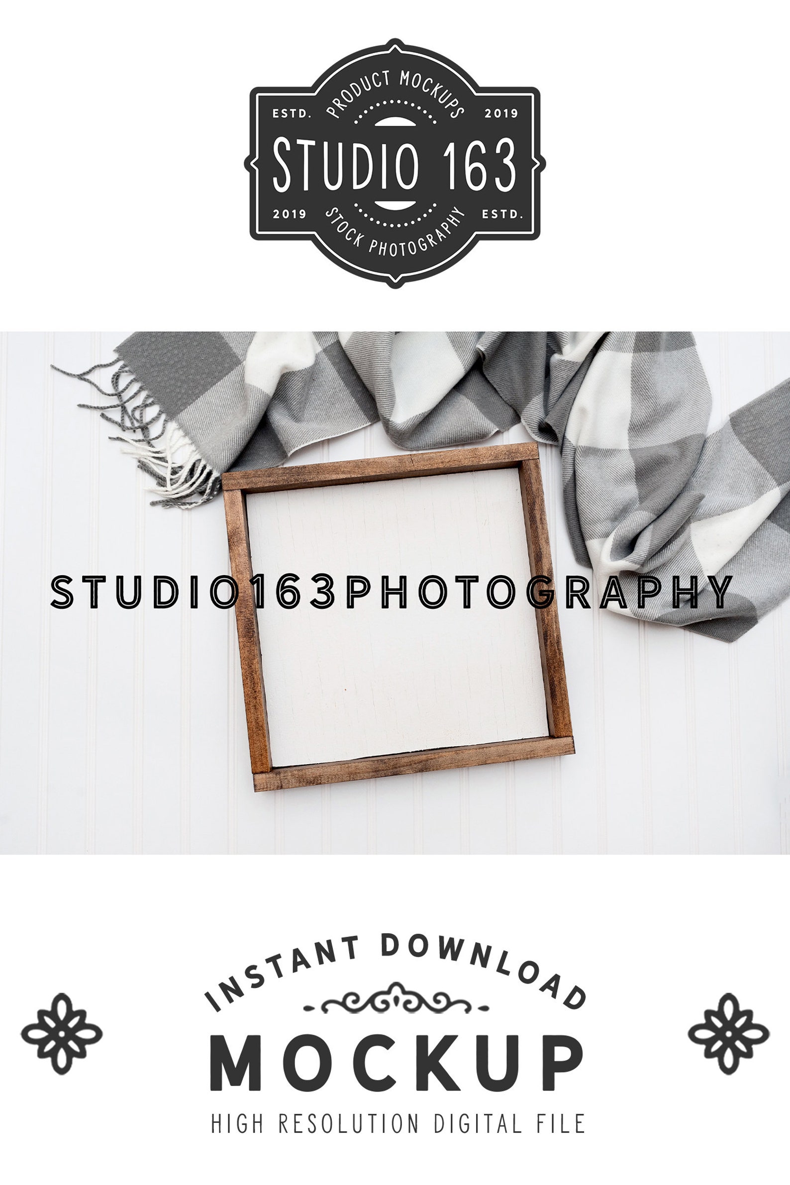 12x12 Wood Sign Mockup, Blank Wood Sign, Farmhouse Style Sign Mockup ...