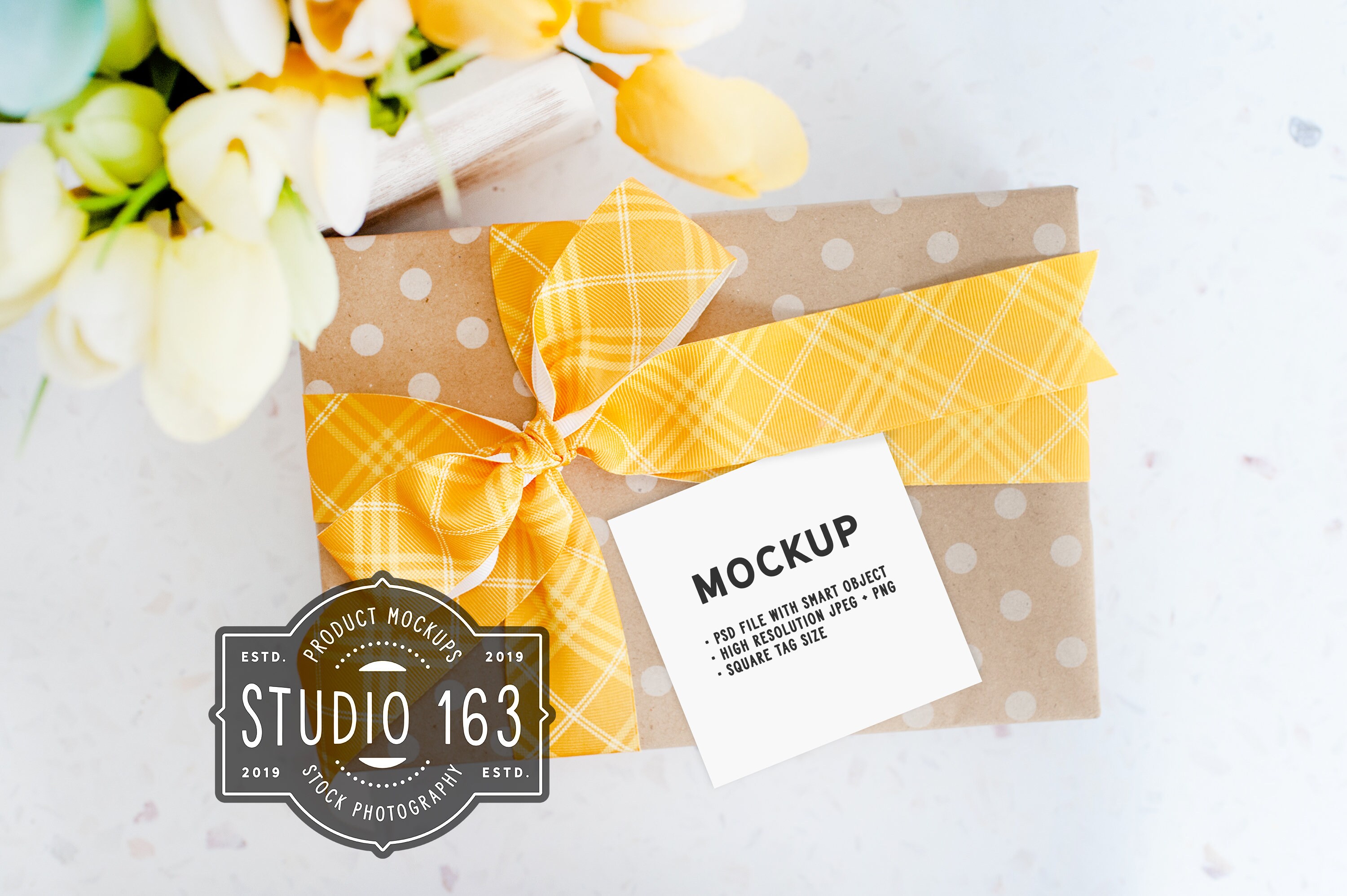 Square Gift Tag Mockup Square Bag Favor Sticker Label Mockup | Etsy
