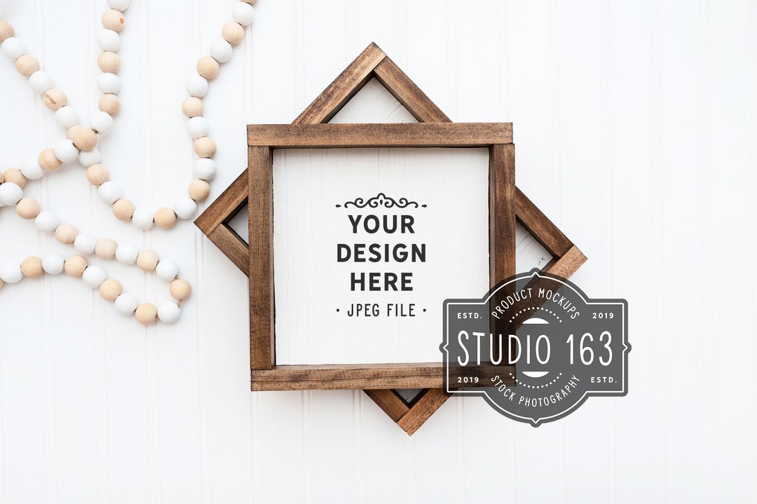 12x12 Wood Sign Mockup Blank Wood Sign Farmhouse Style Sign - Etsy