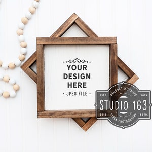12x12 Wood Sign Mockup Blank Wood Sign Farmhouse Style Sign - Etsy