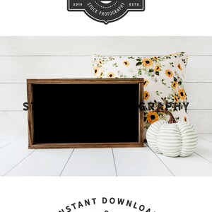 Fall Mockup 9x15 Wood Sign Mockup Chalkboard Sign Farmhouse Sign Blank ...