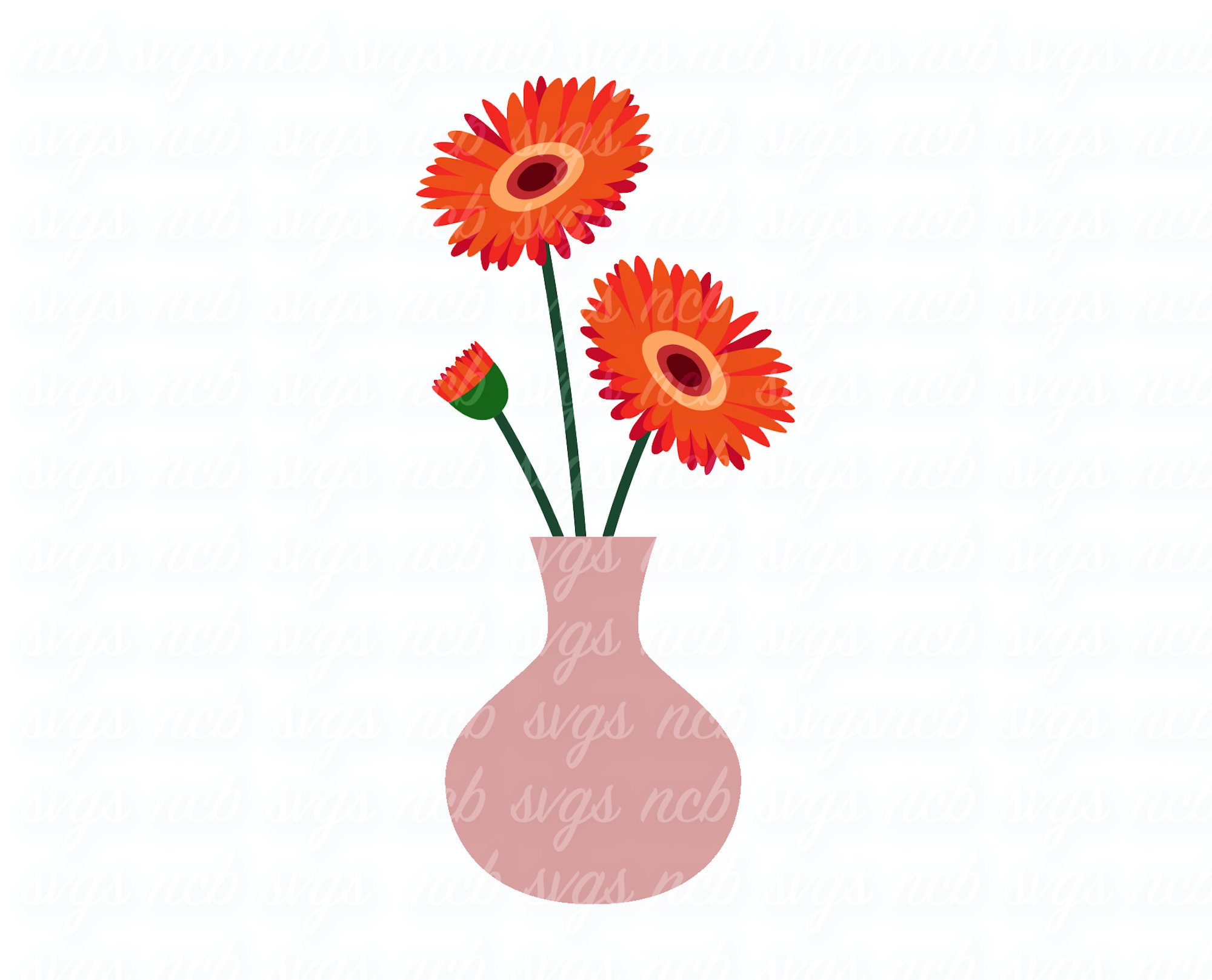 Gerber Daisy SVG/PNG/EPS With Vases for Cricut - Etsy