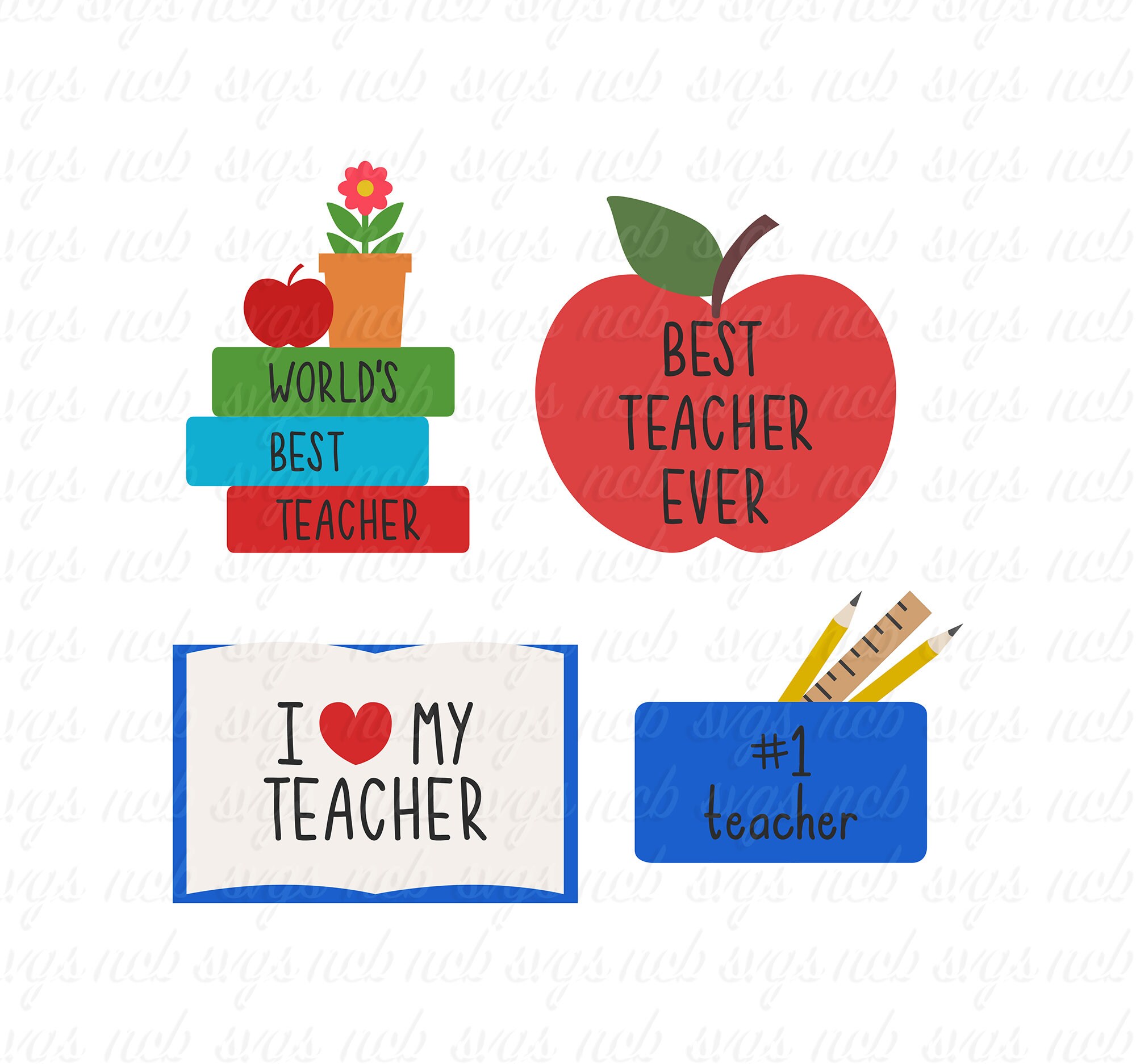 Teacher Appreciation SVG Bundle PNG/EPS Back to School - Etsy