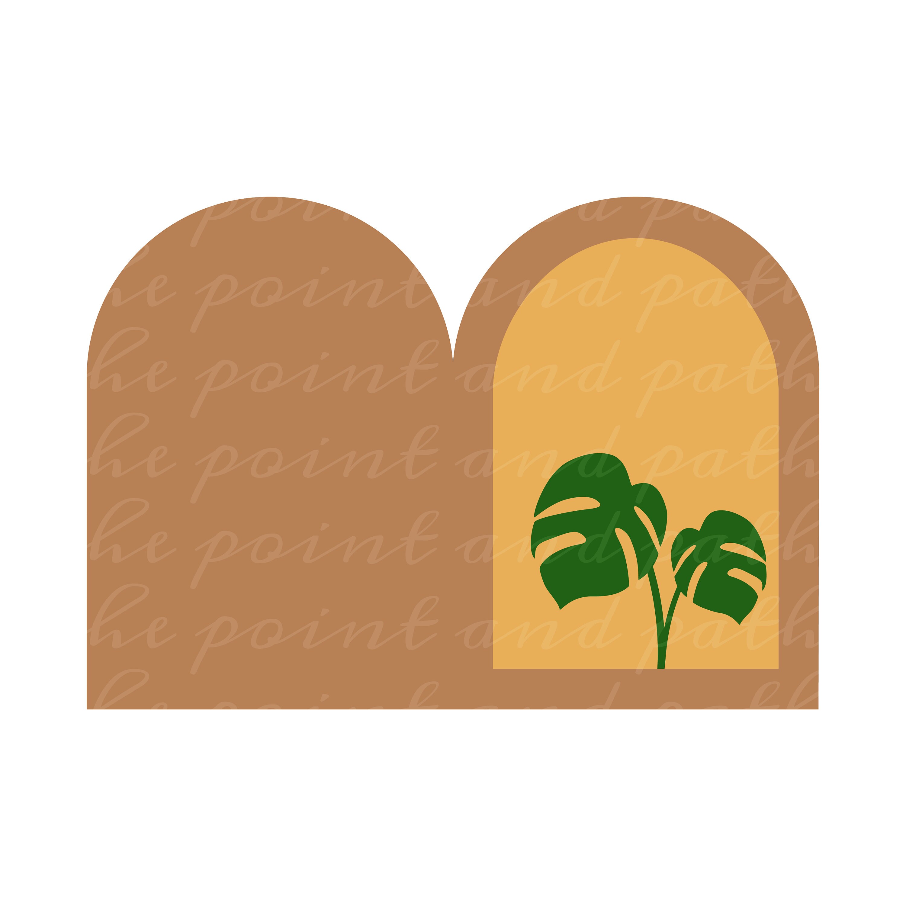 Monstera Card, Arch Shaped Card Svg for Cricut, PNG/EPS, Basic Greeting ...