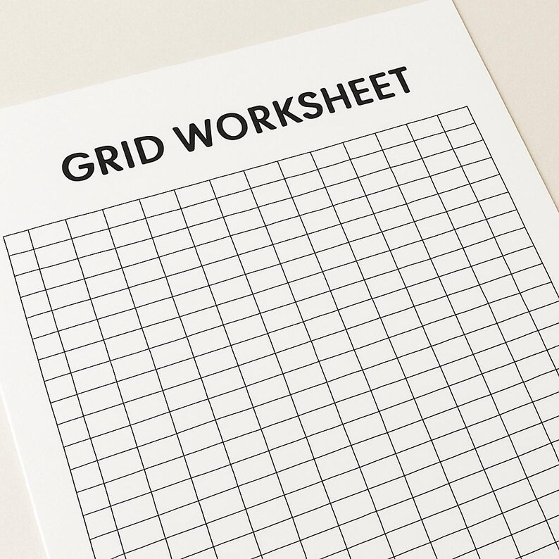 Grid Worksheet | Printable Grid Sheet | Digital Download - Etsy