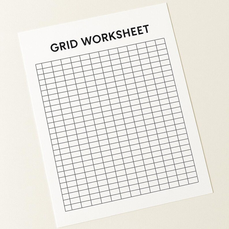 Grid Worksheet | Printable Grid Sheet | Digital Download - Etsy