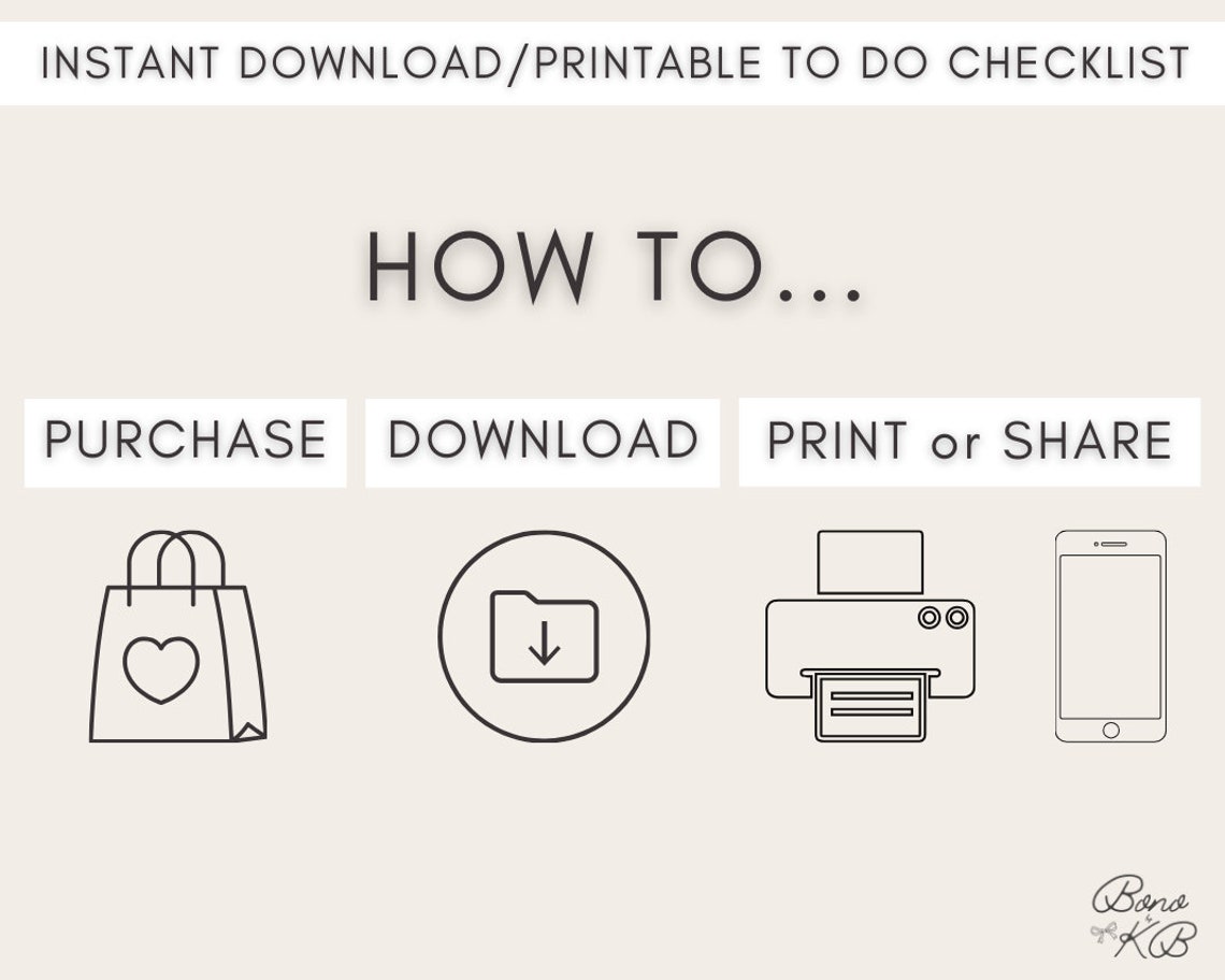 Digital & Printable to Do Checklist | Goodnotes | Undated to Do List ...