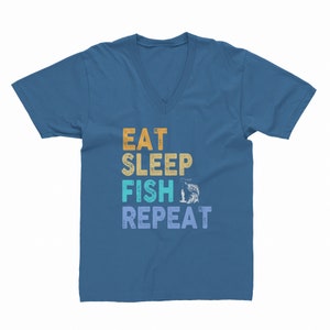 Eat Sleep Fish Repeat Fishing Hoodies or T-shirt, Customizable ...