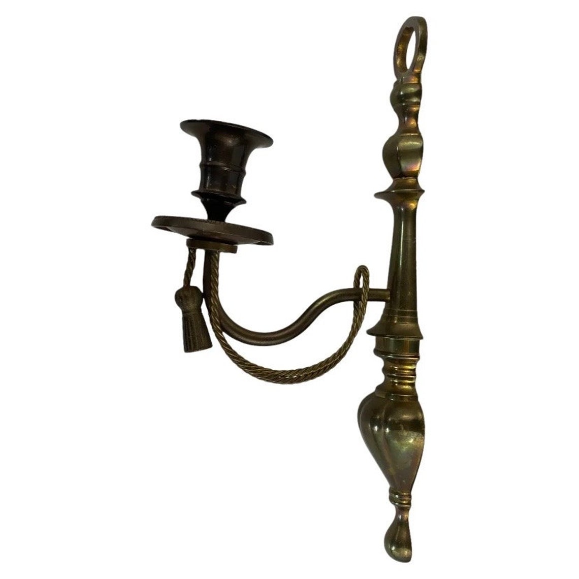 Vintage Brass Tone Heavy Metal Wall Sconce Candle Holder Made in India ...