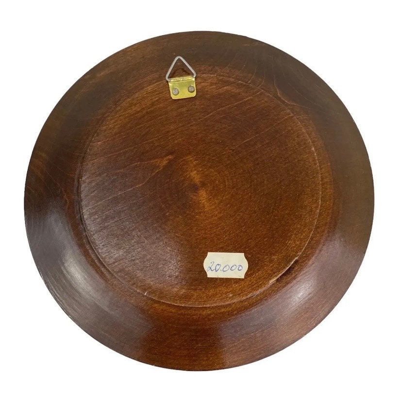 Vintage Wooden Plate Hand Carved Hanging 7 Wood Plate Intricate Design ...