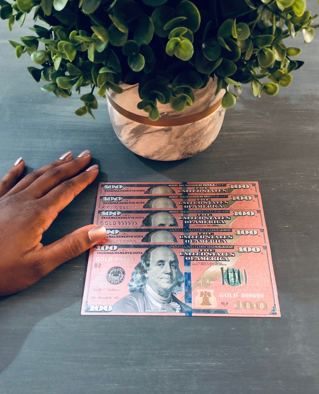 100 Pink Foil Bill Placeholder Slips Cash Stuffing Placeholders Bill ...