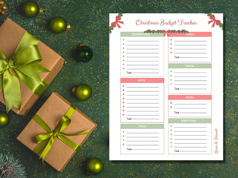 Christmas Budget Tracker- Letter and A4 Size- PDF File - Etsy
