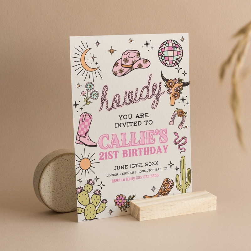 Western 21st Birthday Invitation - Etsy