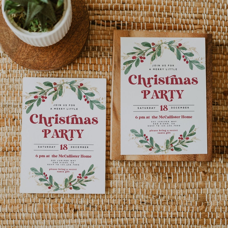 Christmas Party Invitations - Etsy