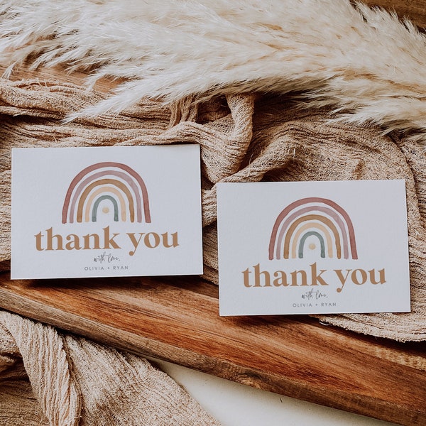Rainbow Thank You - Etsy