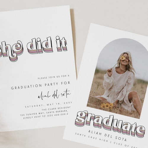 Retro Graduation Announcement Graduation Party Invitation - Etsy