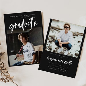 Guy Graduation Announcement, Boy Graduation Party Invitation Template ...