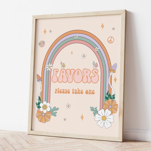 Groovy Food Sign Groovy One Birthday Sign 70s Retro Hippie - Etsy