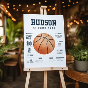 Basketball Birthday Welcome Sign, Basketball Party Decorations ...