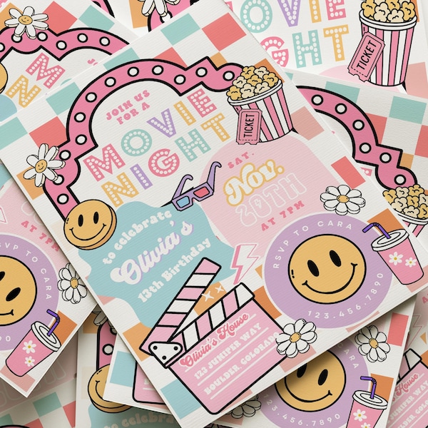 Groovy Birthday Movie - Etsy UK