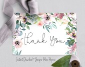 Floral Garden Thank You Thank You Card Thank You Cards - Etsy