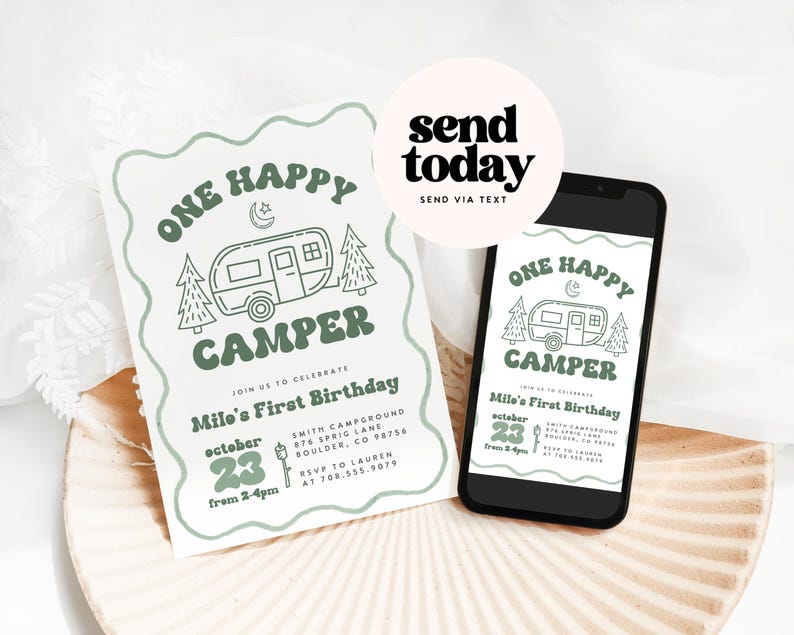 One Happy Camper Birthday Bundle, Boy First Birthday Happy Camper ...