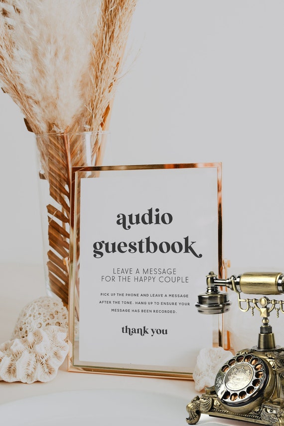 Modern Audio Guest Book Sign Telephone Guestbook Leave a - Etsy