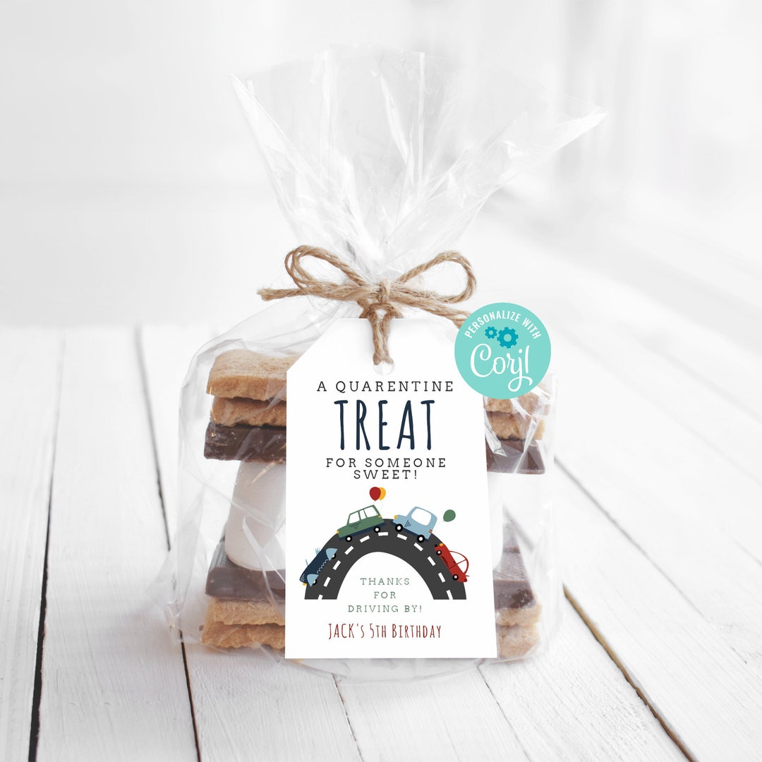 Editable Party Parade Favor Tag Drive Through Drive by - Etsy