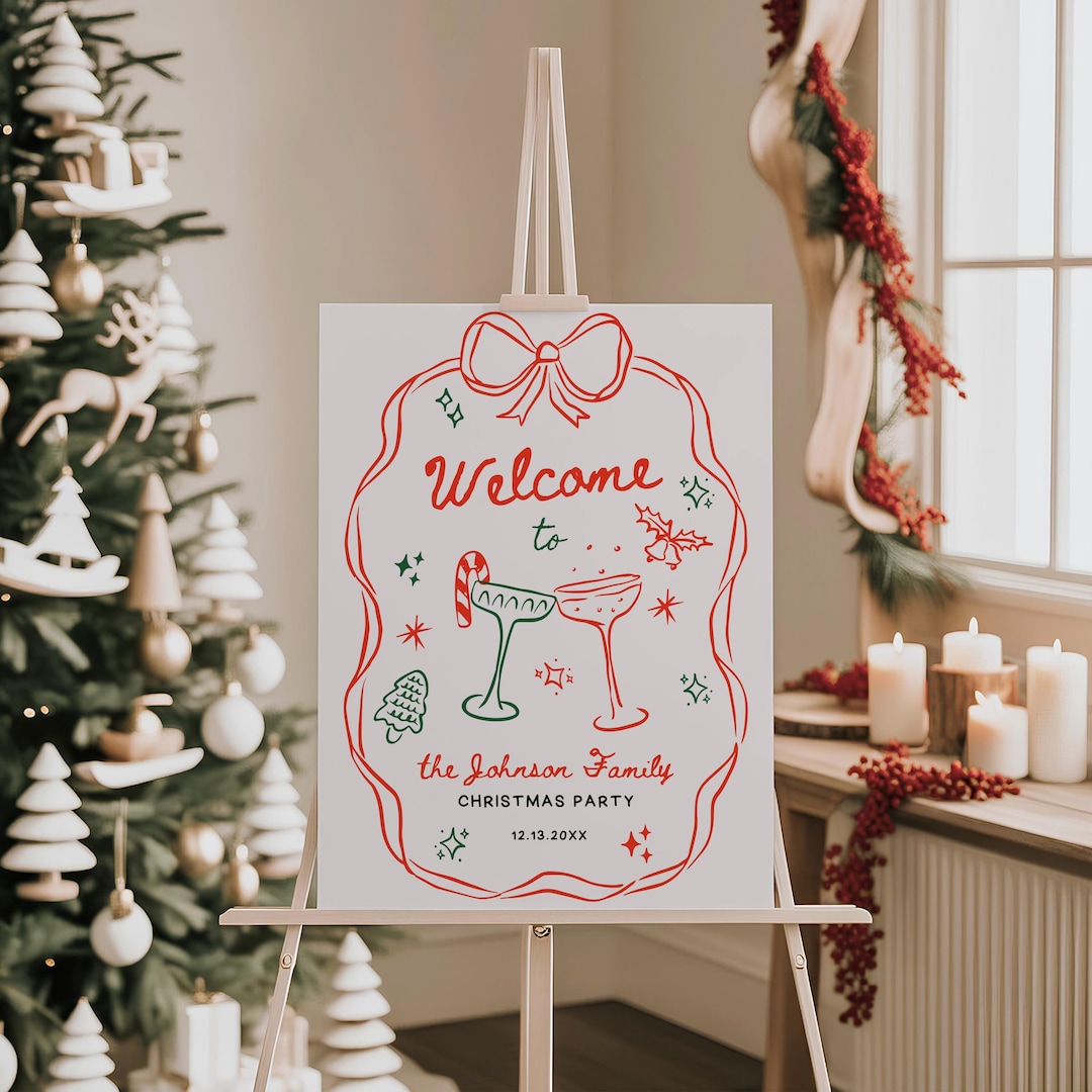 Christmas Party Welcome Template, Friendsmas Holiday Party Welcome ...