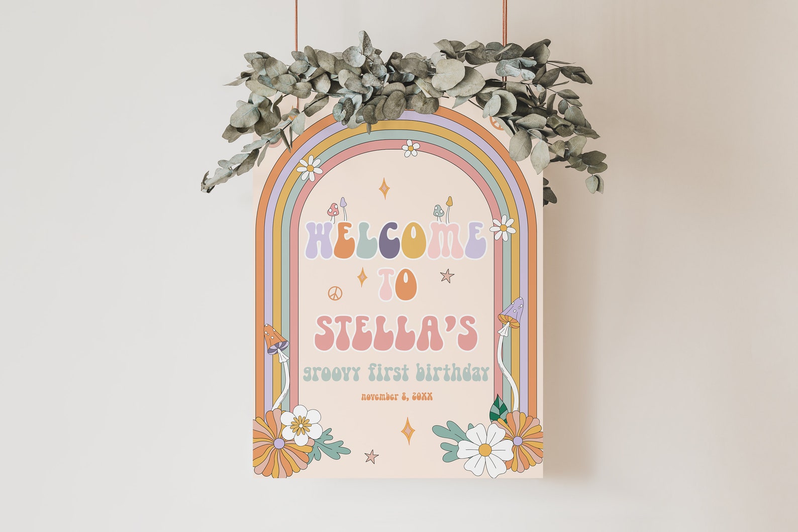 Groovy Goodies Sign Groovy One Birthday Treat Sign 70s Retro - Etsy