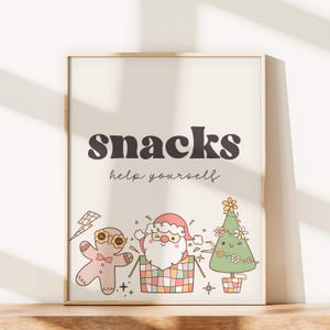 Retro Kids Christmas Party Signs, Groovy Cute Christmas Party Decor, Oh ...