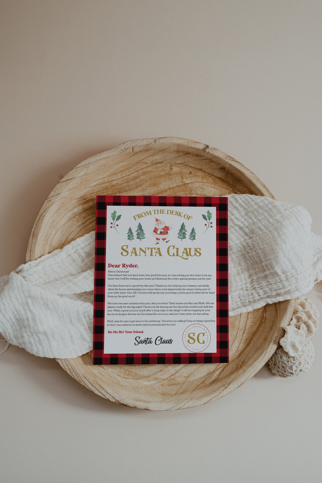 EDITABLE Letter From Santa Official Greeting Letter From Santa Letter ...